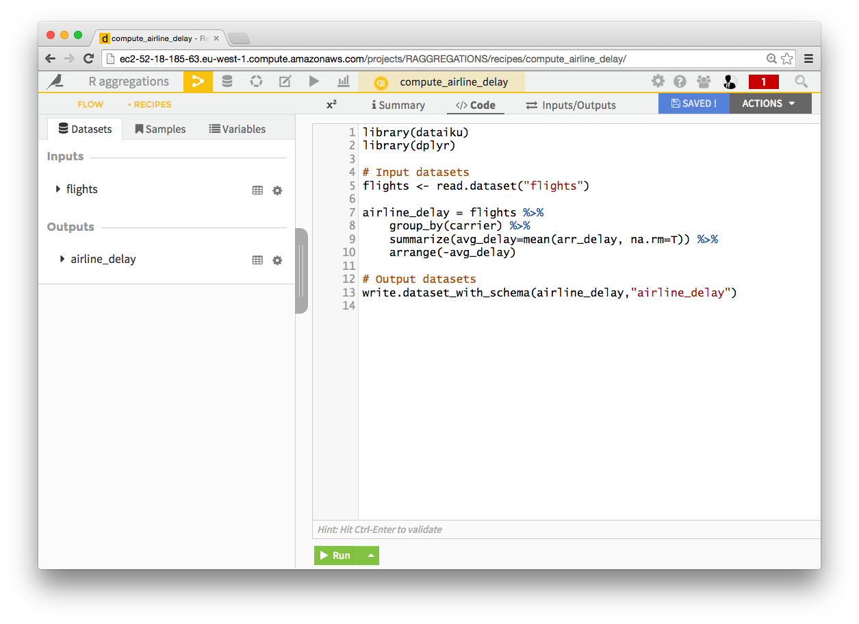 How to use the R dplyr package with Dataiku | Dataiku