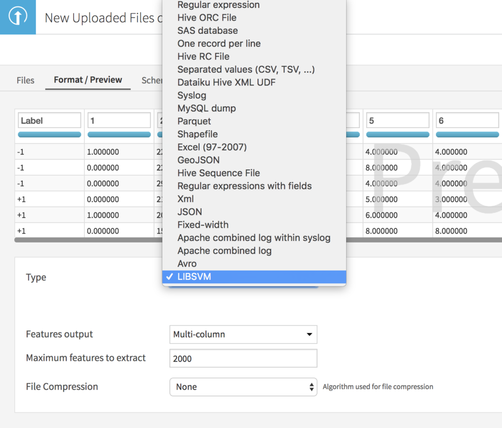 Plugin Libsvm Format Reader Dataiku 