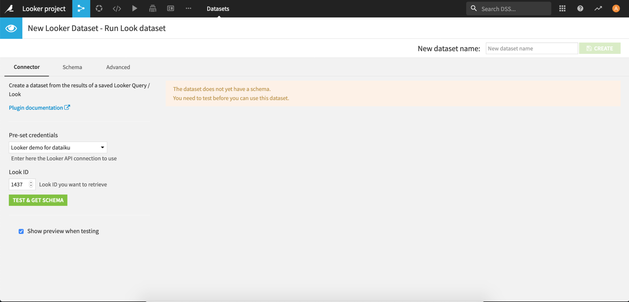 Plugin: Looker query | Dataiku