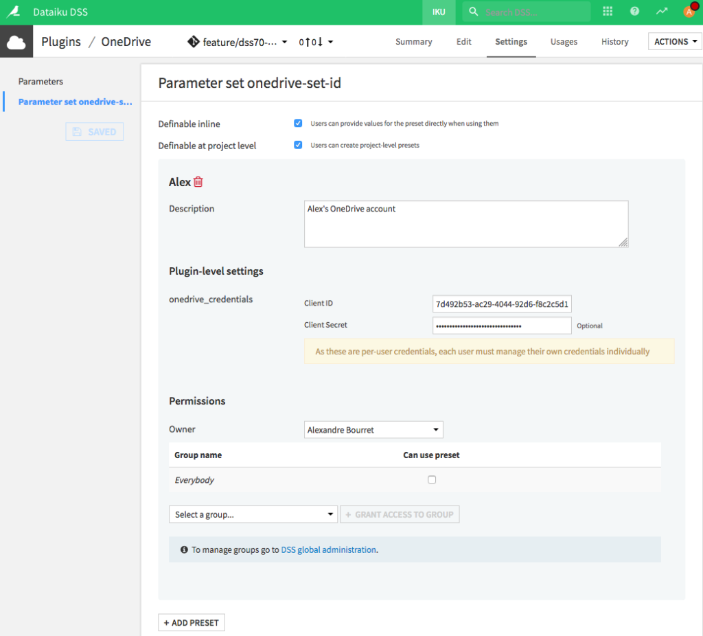 Plugin: OneDrive | Dataiku