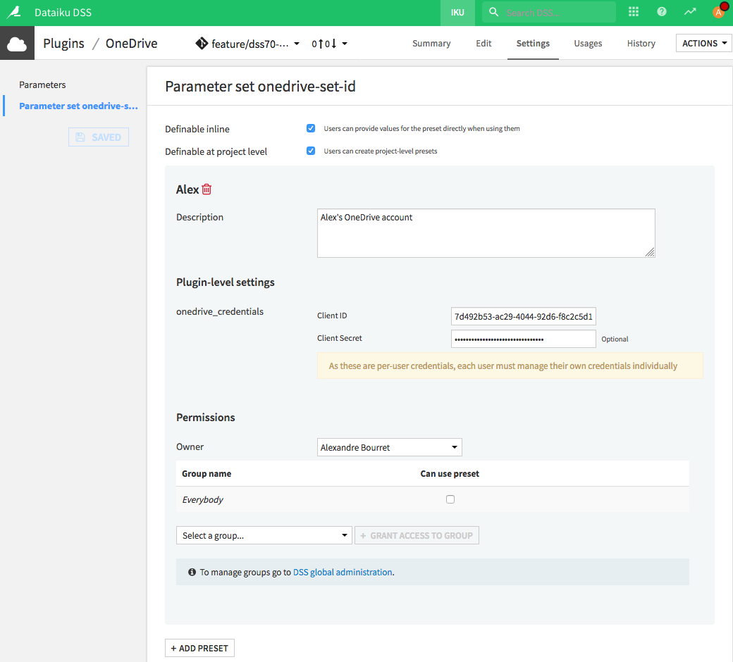 Plugin: OneDrive | Dataiku