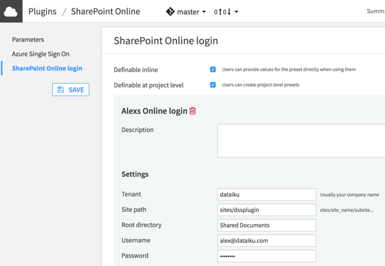 Plugin: SharePoint Online | Dataiku