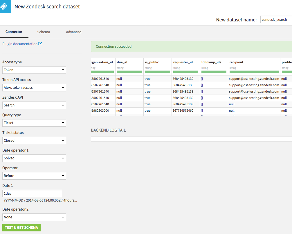 Plugin: Zendesk | Dataiku