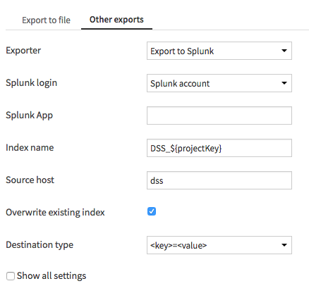 Plugin: Splunk | Dataiku
