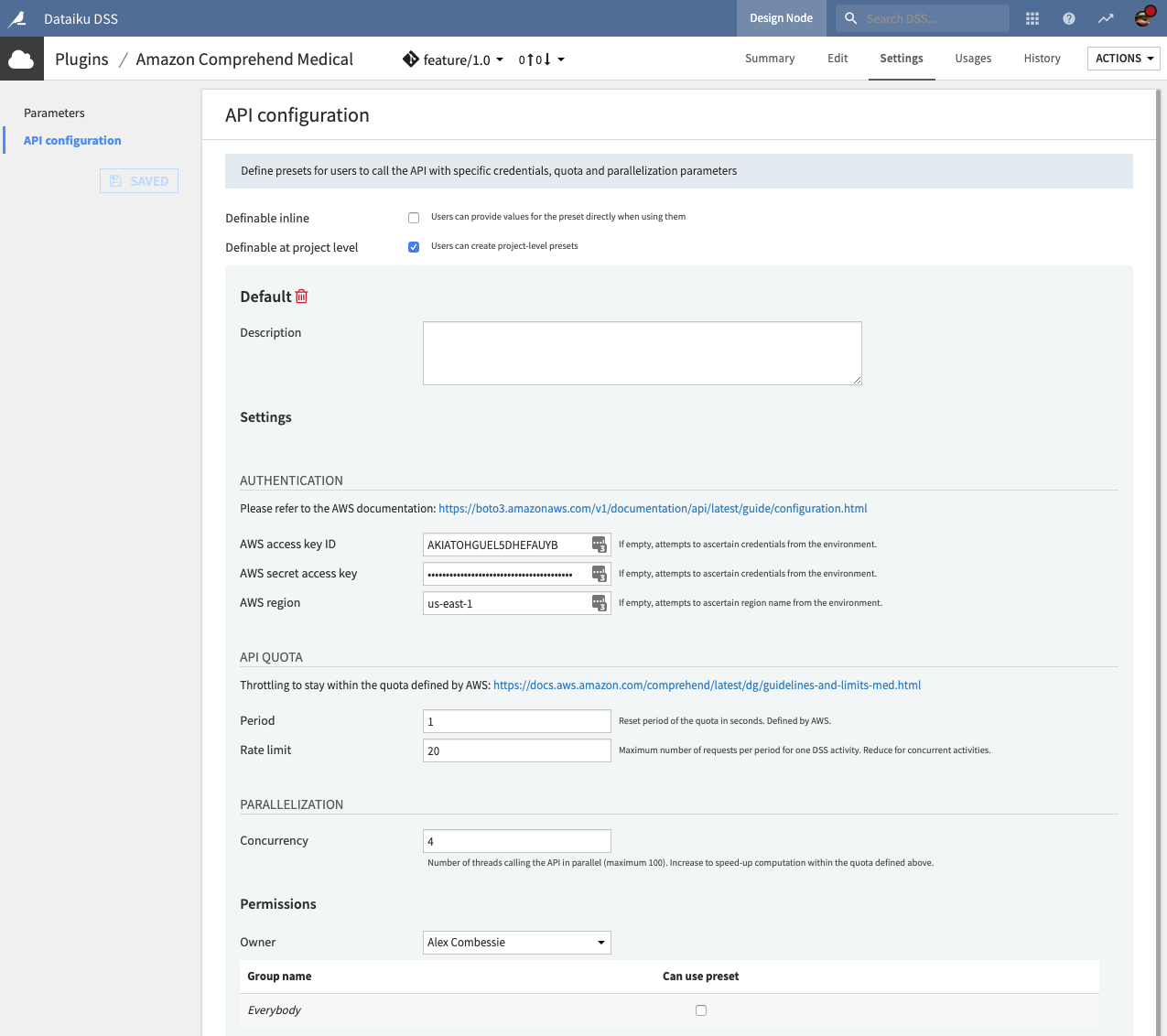 Plugin: Amazon Comprehend Medical | Dataiku