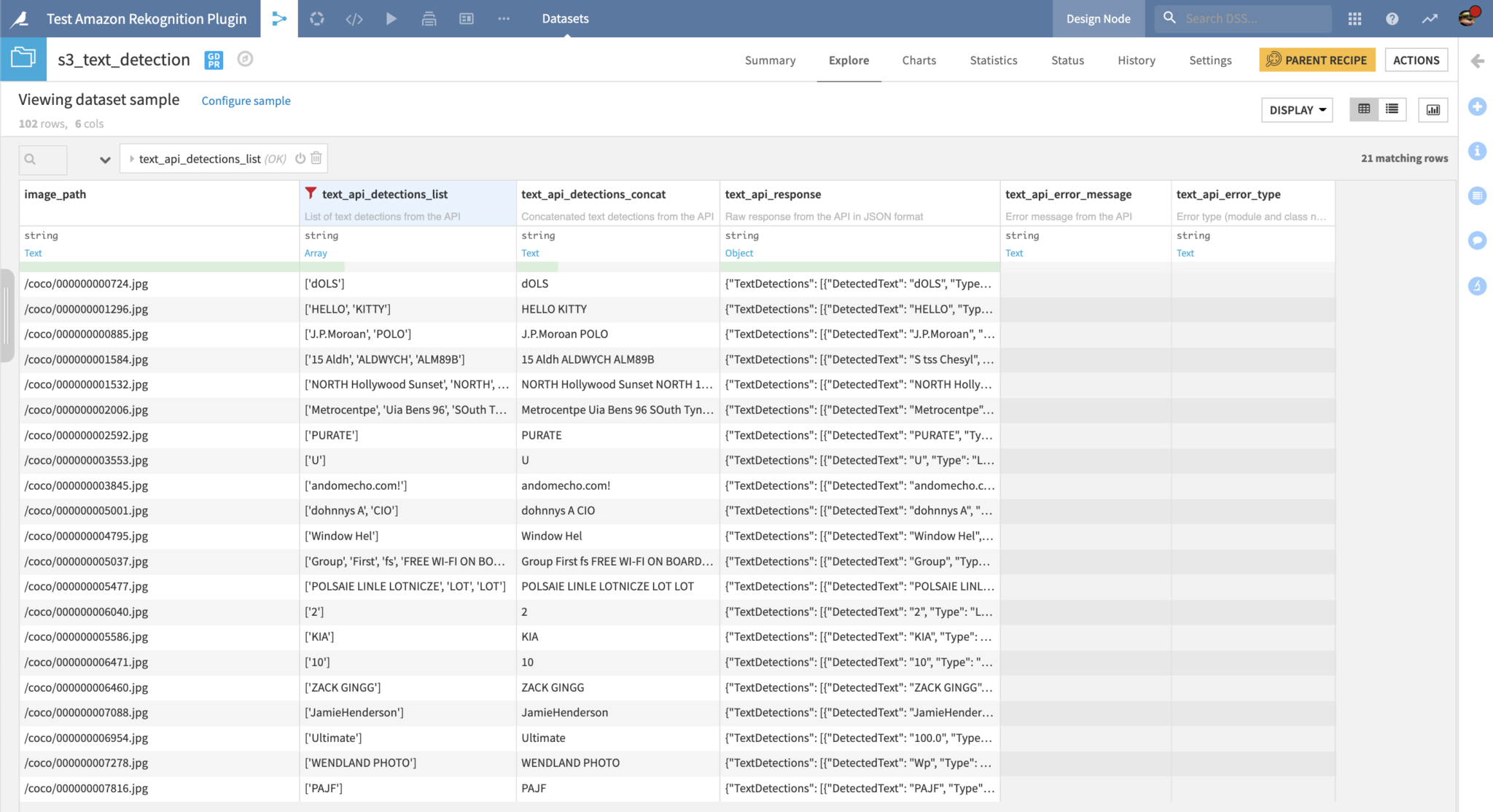 Plugin: Amazon Rekognition | Dataiku