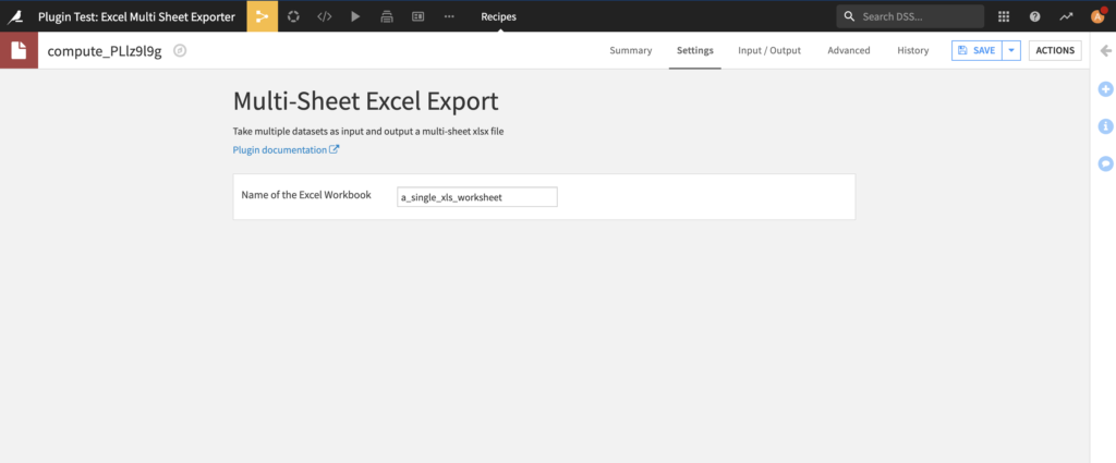 Plugin: Multisheet excel export | Dataiku