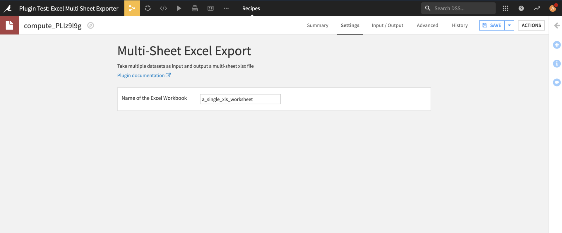 Plugin: Multisheet excel export | Dataiku