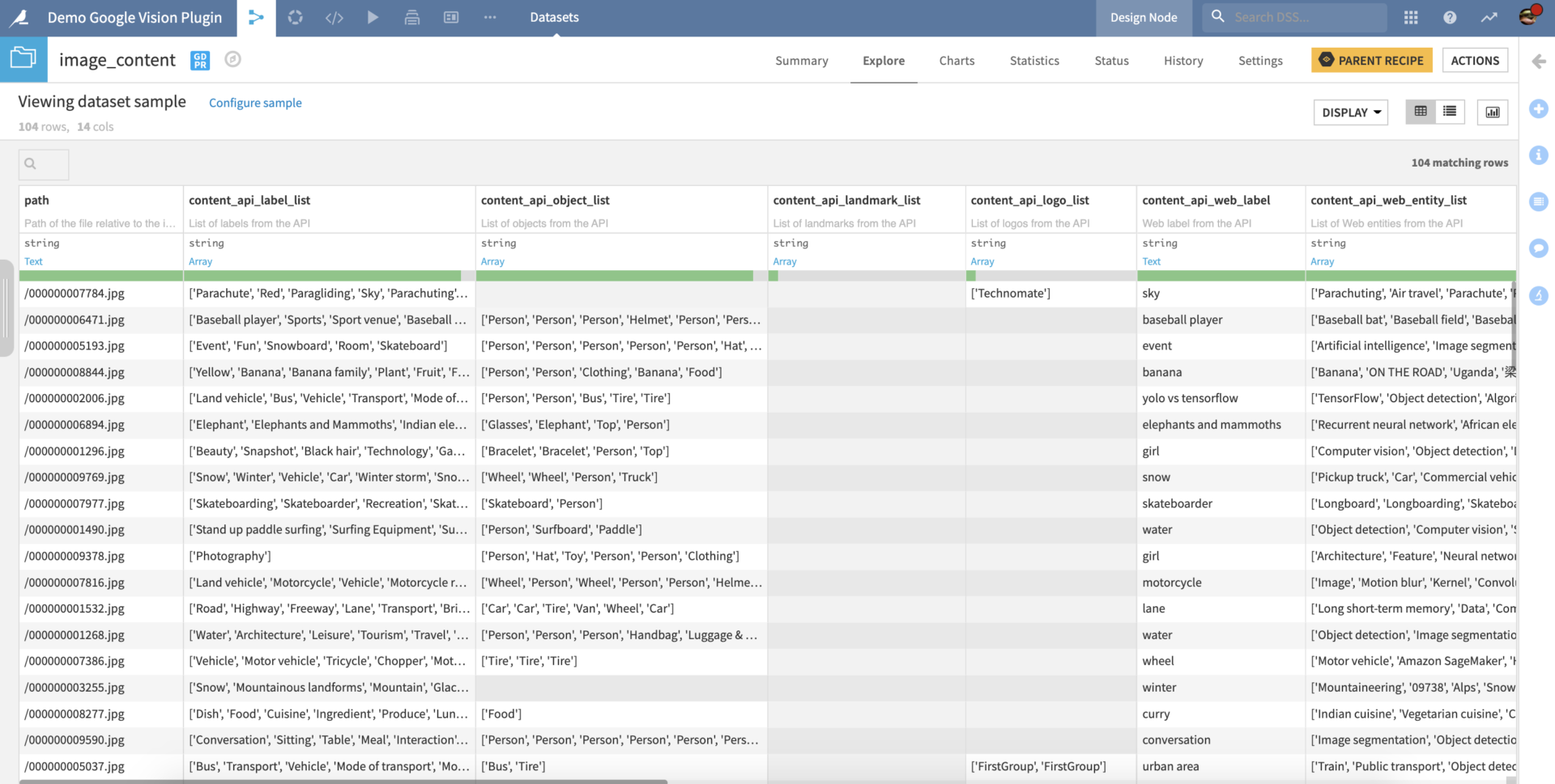 Plugin: Google Cloud Vision | Dataiku