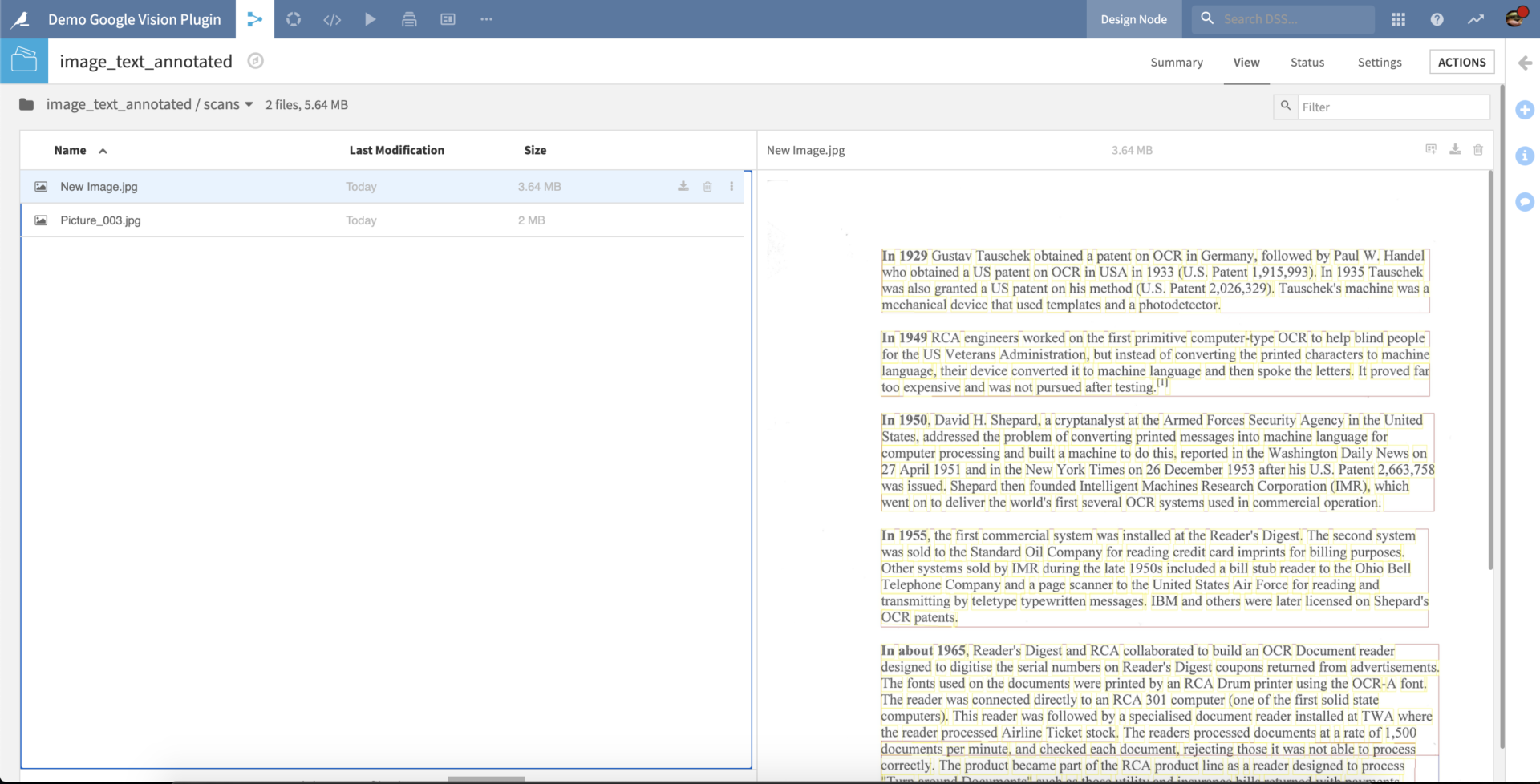 Plugin: Google Cloud Vision | Dataiku