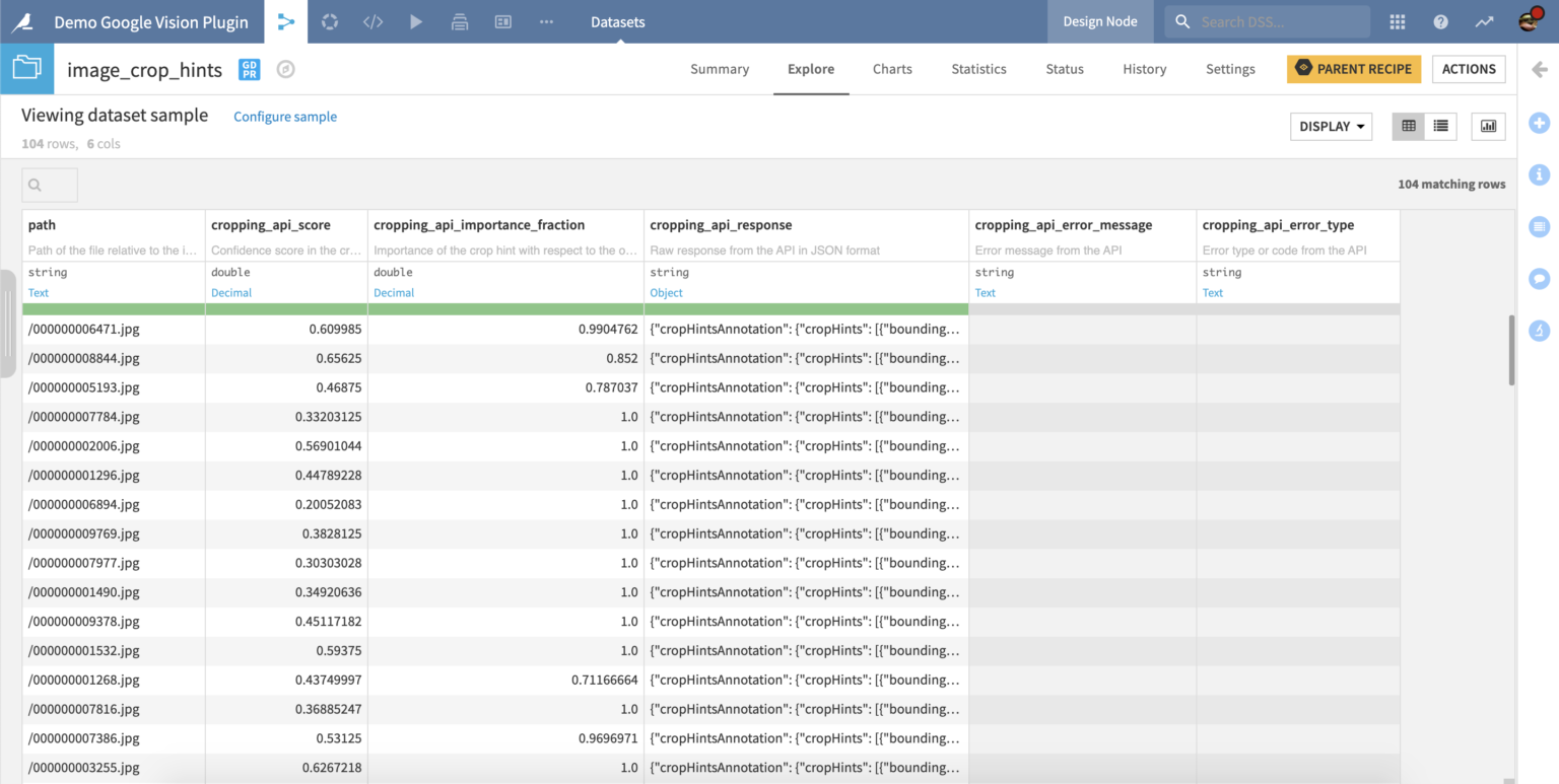 Plugin: Google Cloud Vision | Dataiku