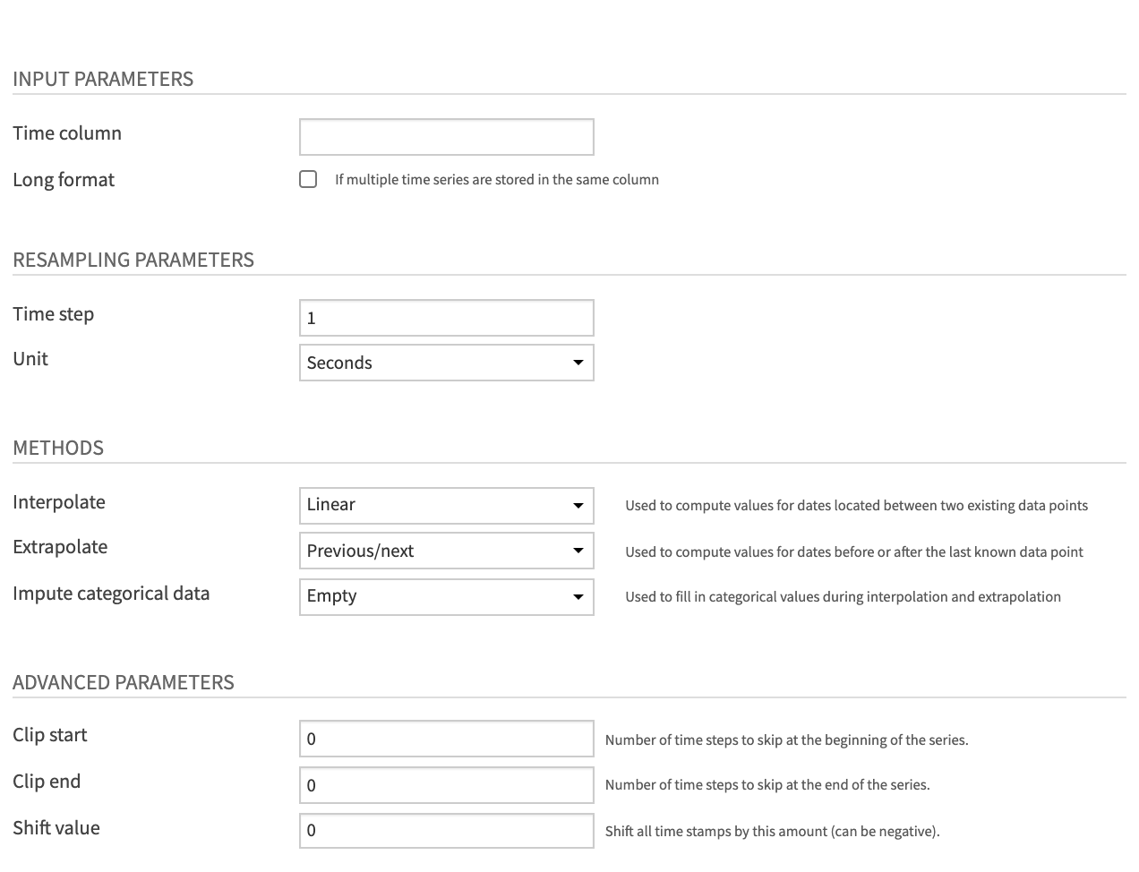 Plugin: Time series preparation | Dataiku