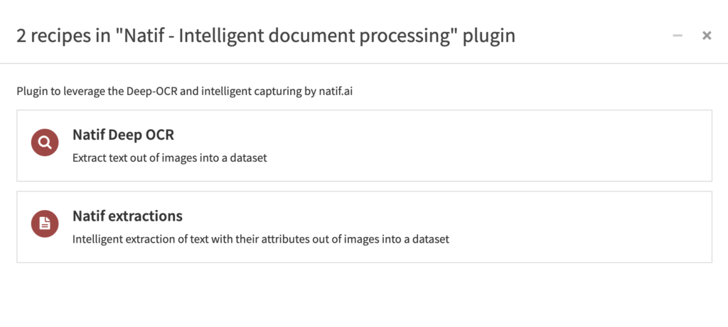 Plugin: Natif Intelligent Document Processing | Dataiku