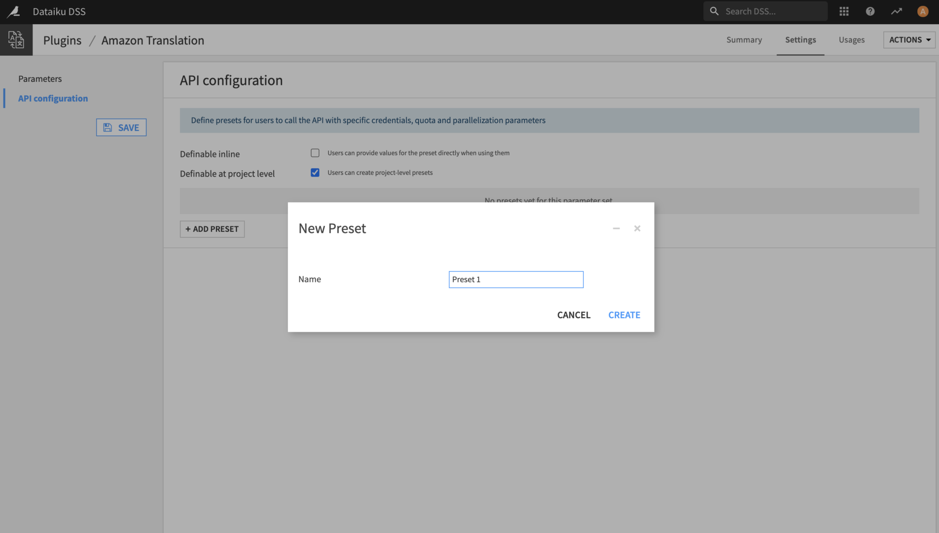 Plugin: Amazon Translation | Dataiku