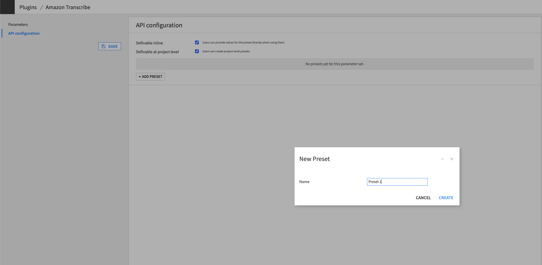 Plugin: Amazon Transcribe | Dataiku