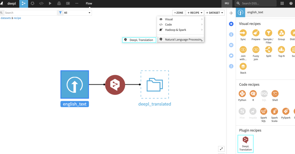 Plugin: DeepL Translation | Dataiku