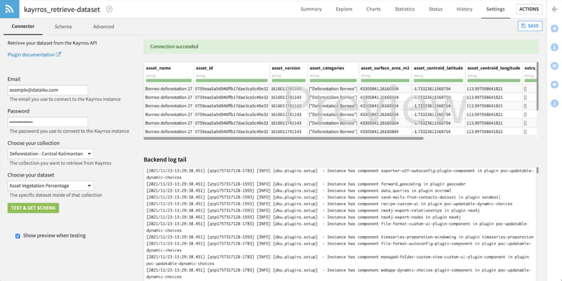 Plugin: Kayrros connector | Dataiku