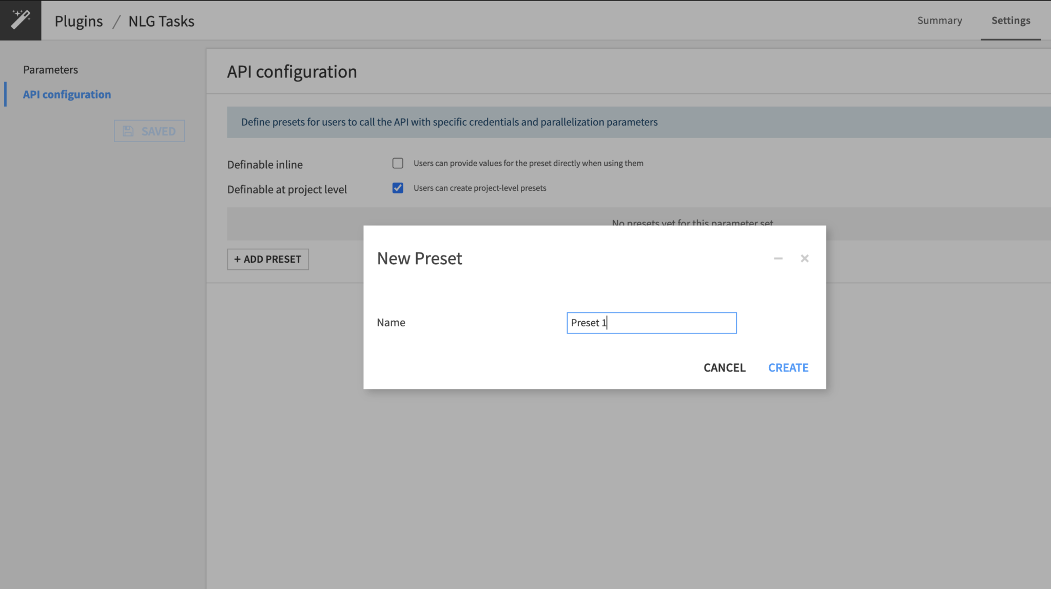 Plugin: NLG Tasks | Dataiku