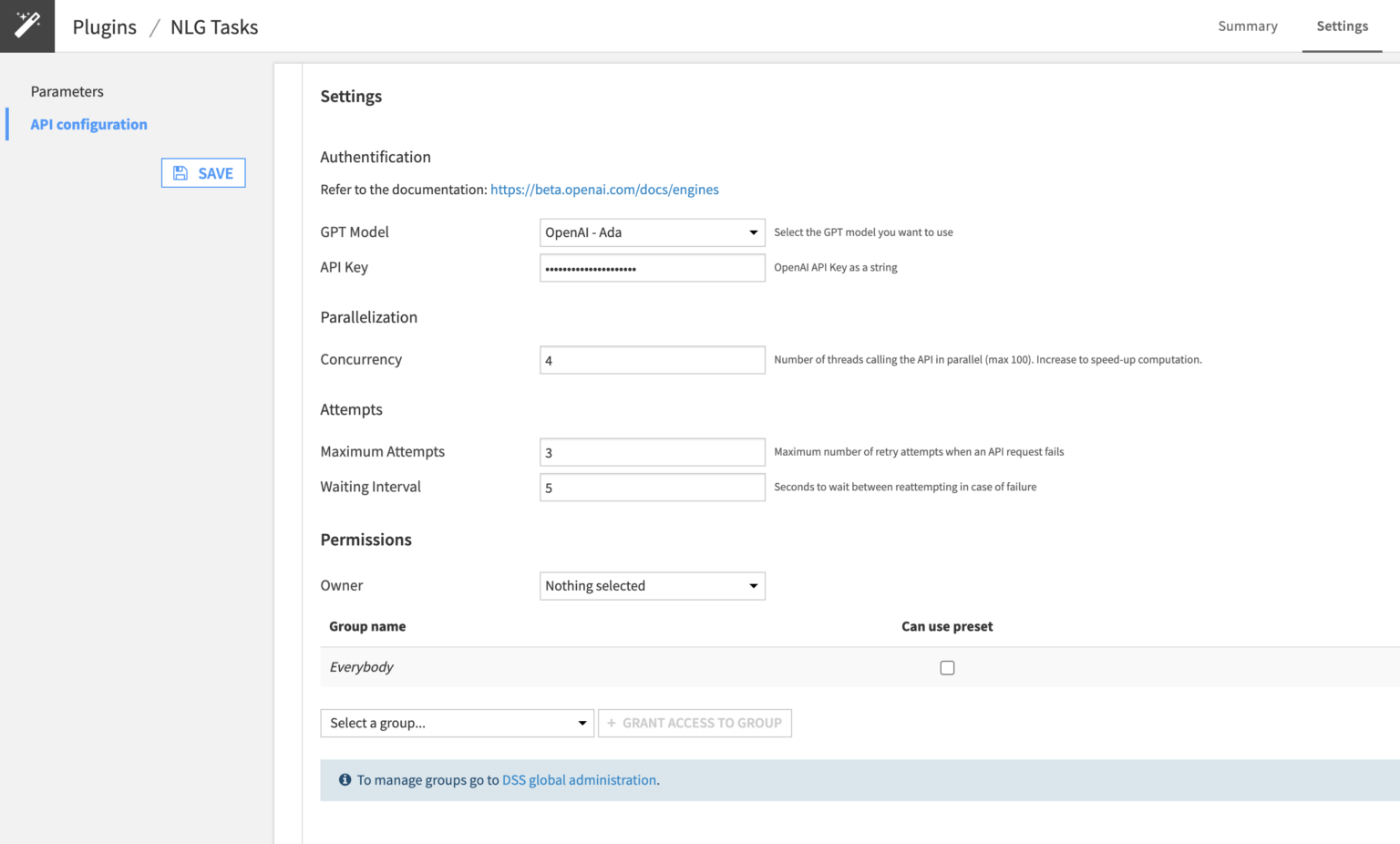 Plugin: NLG Tasks | Dataiku
