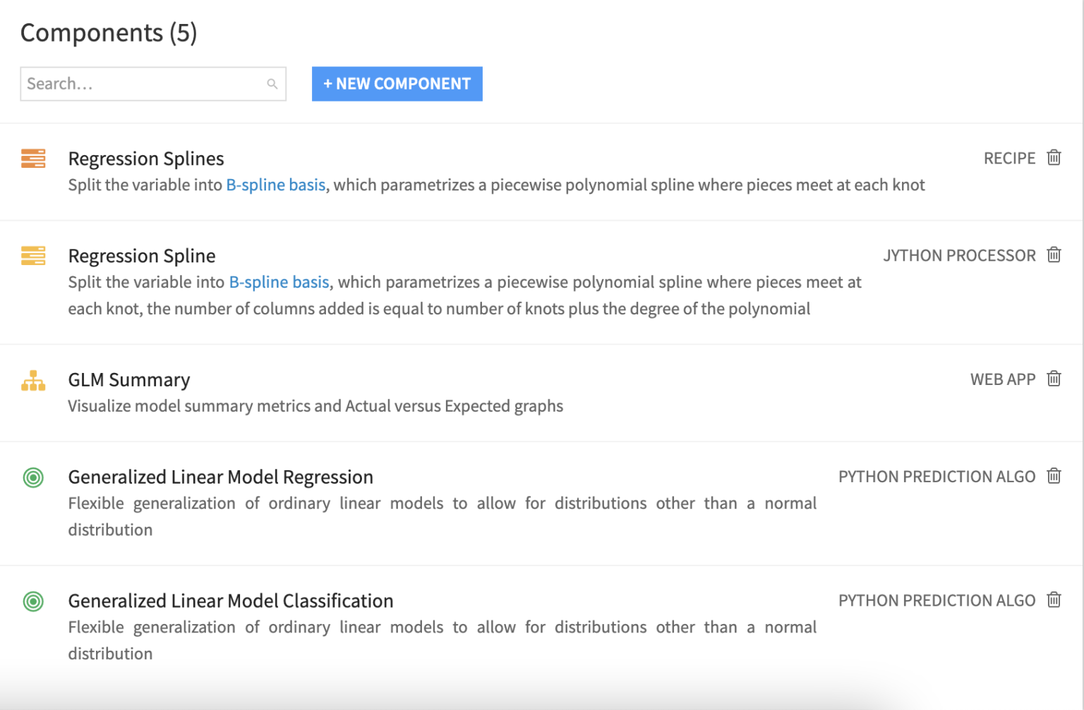 Plugin Generalized Linear Models Dataiku