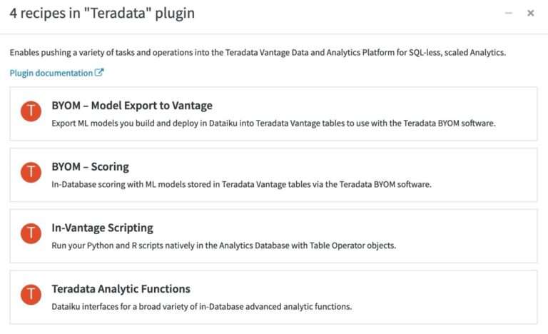 Plugin: Teradata | Dataiku