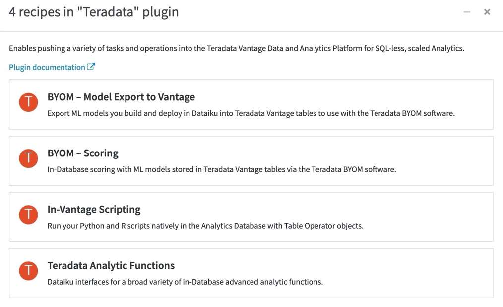 Plugin: Teradata | Dataiku