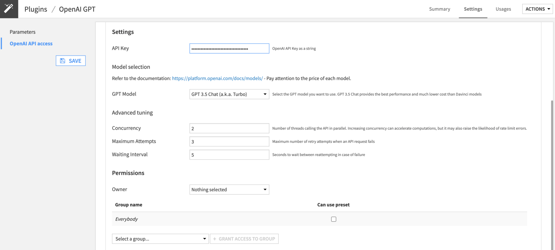 Plugin: OpenAI GPT (deprecated) | Dataiku