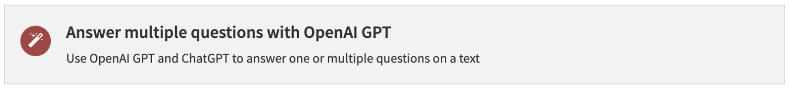 Plugin: OpenAI GPT (deprecated) | Dataiku