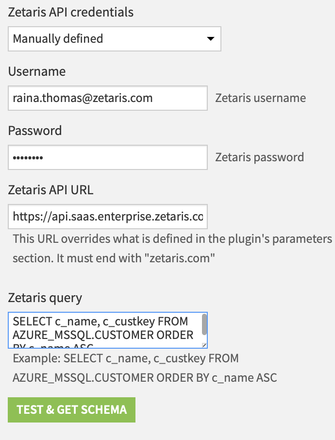 Plugin: Zetaris | Dataiku