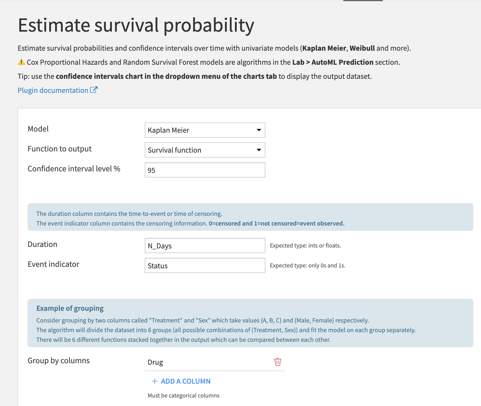 Plugin: Survival Analysis | Dataiku