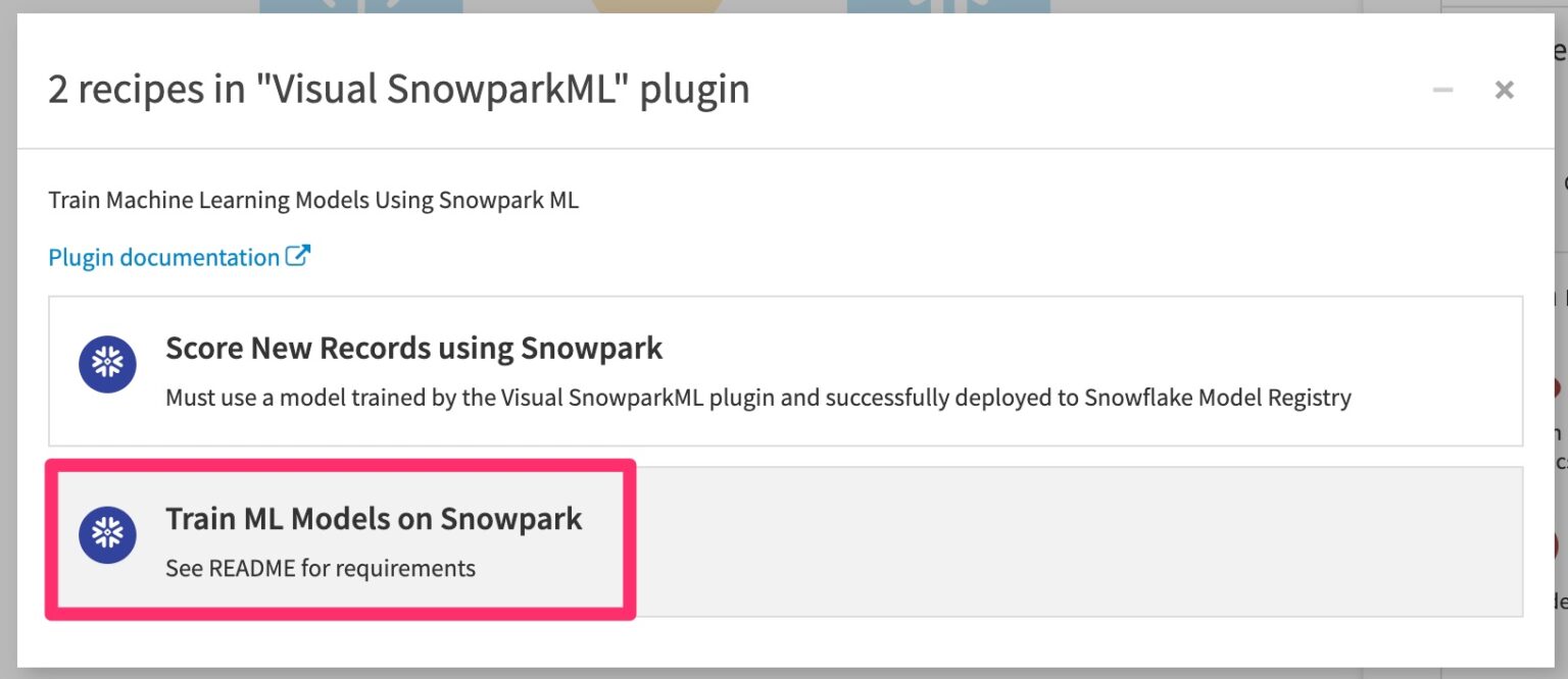 Plugin: Visual Snowpark ML | Dataiku