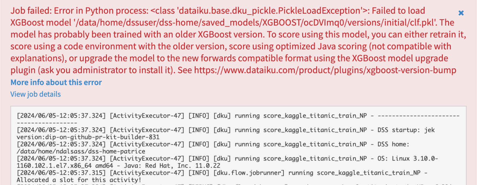 Plugin Xgboost Model Upgrade Dataiku