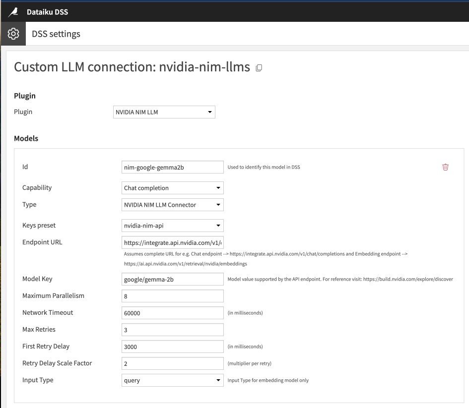 Plugin: NVIDIA NIM | Dataiku