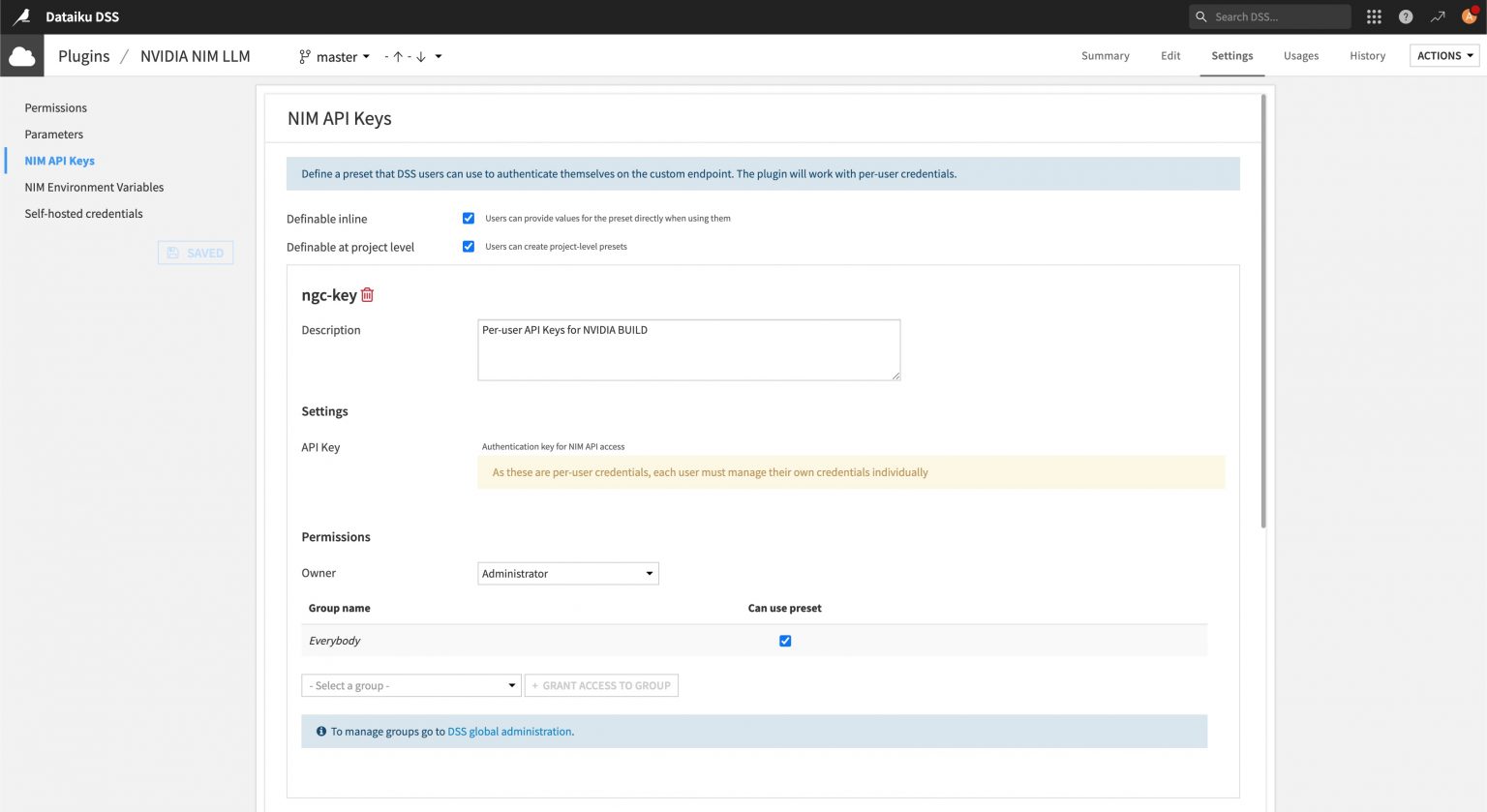 Plugin: NVIDIA NIM | Dataiku