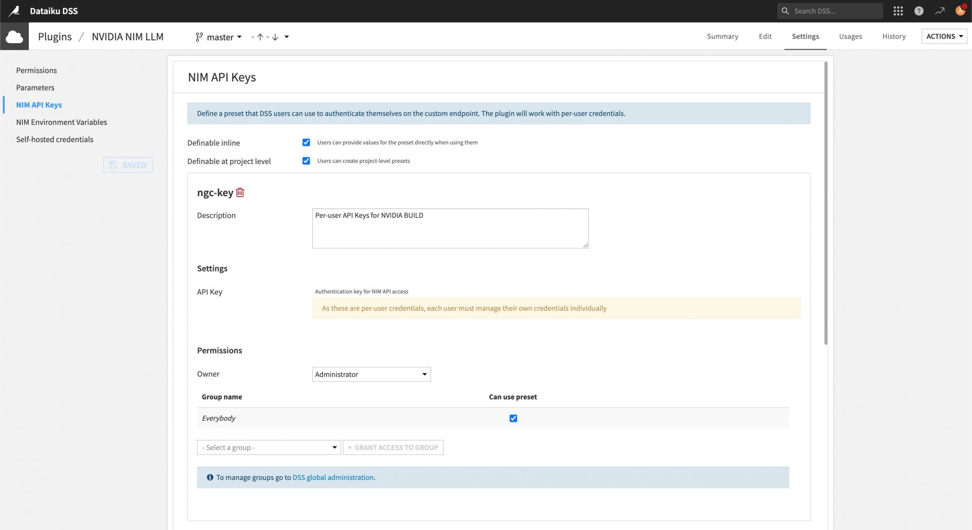 Plugin: NVIDIA NIM | Dataiku